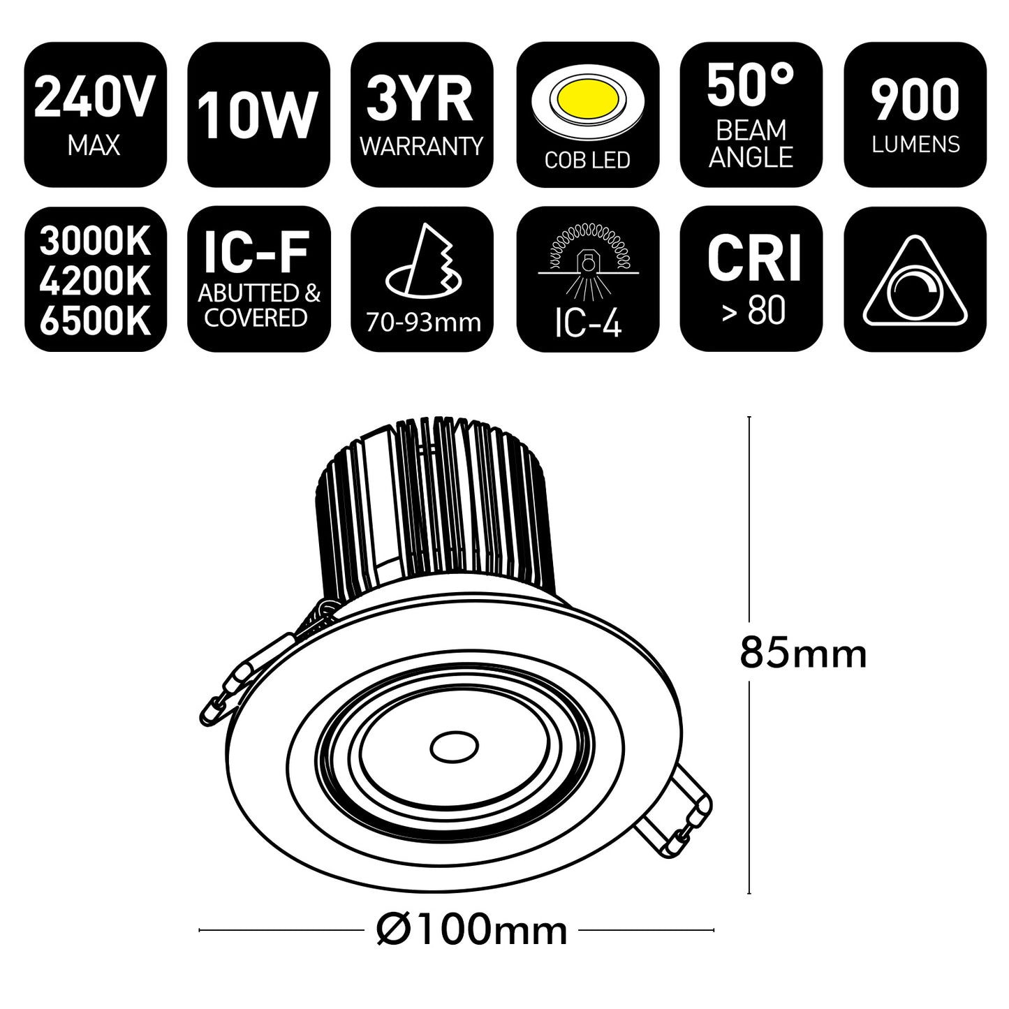 Brilliant White Luxor CCT Gimbal LED Downlight